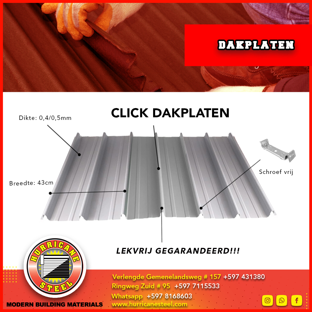 CLICK roofing sheets – Hurricane Steel